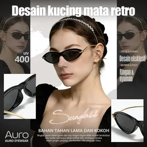 [TRENDING]Kacamata Hitam Cat Eye Sempit Old Money 2026 - Anti UV400 ...