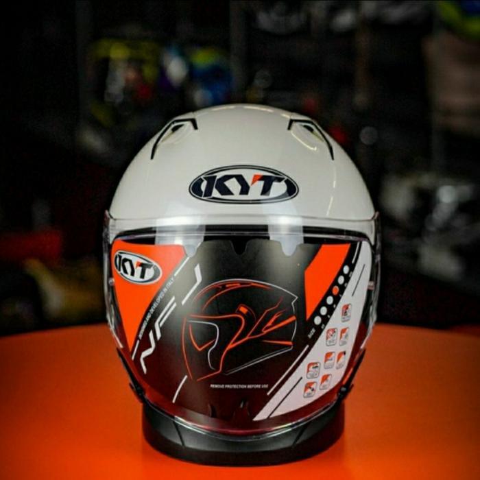 Jual Helm KYT NFJ Premium quality white solid NF-J half - S - Kab ...
