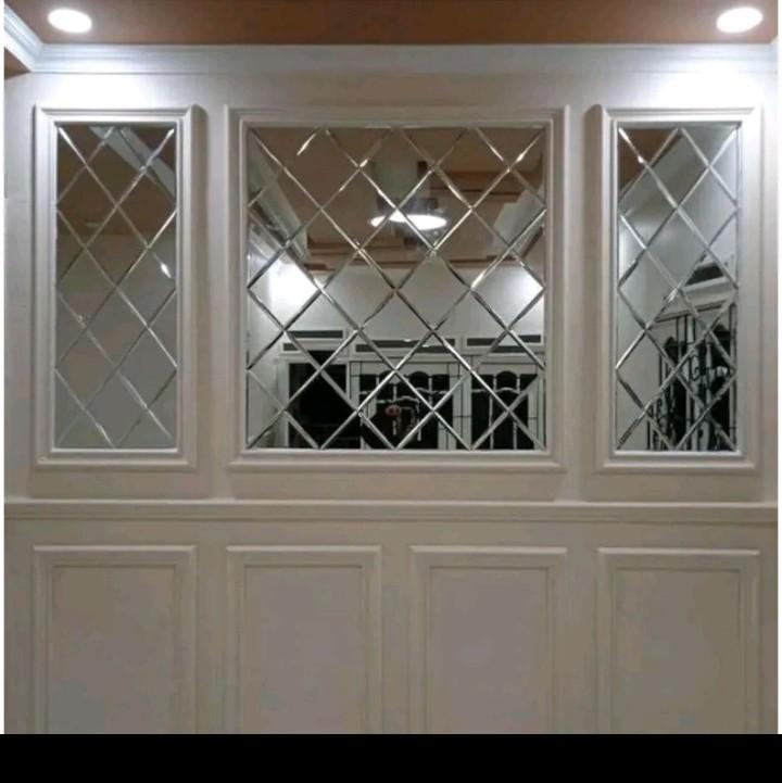 Set Kaca Cermin Tempel Rectangular Ukuran Tengah 85x 85cm / Ukuran ...
