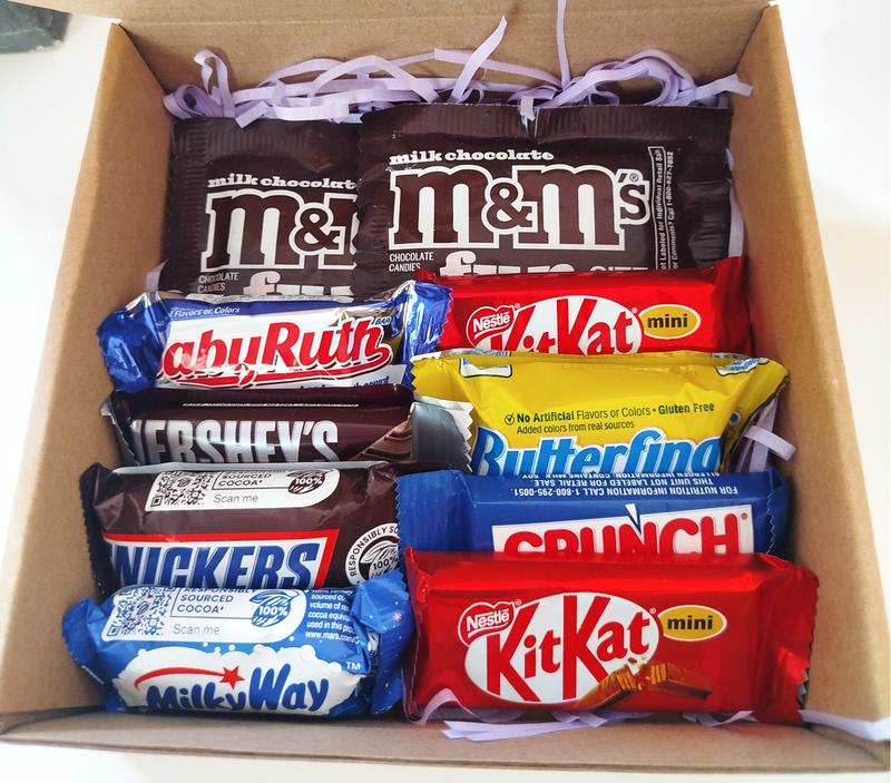 CHOCOLATE GIFT BOX SMALL IMPORTED 10 PIECES M&M KITKAT BUTTERFINGER ...