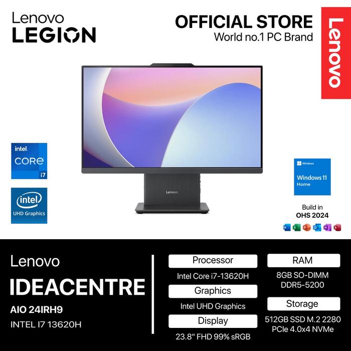 Promo LENOVO AIO IDEACENTRE 24IRH9 I7 13620H RAM 8GB STORAGE 512GB SSD ...