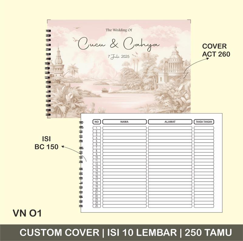 BUKU TAMU PERNIKAHAN CUSTOM NAMA WEDDING CUSTOM COVER - Shop | Tokopedia