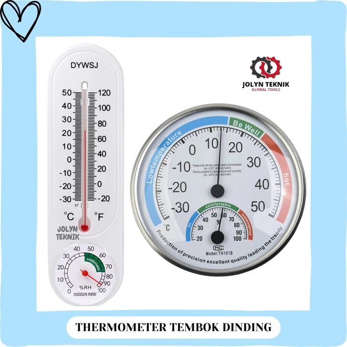 Jual THERMOMETER TEMBOK DINDING HYGROMETER ANALOG ALAT UNTUK MENGATUR ...
