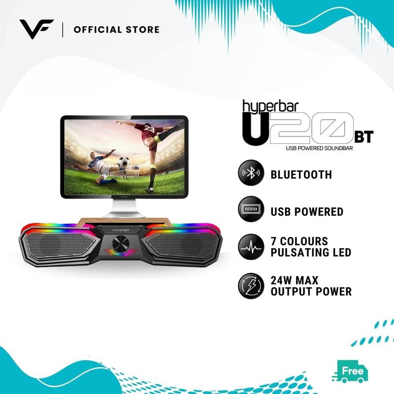 Vinnfier VF Hyperbar U20 BT USB Power Soundbar with Design Gaming ...