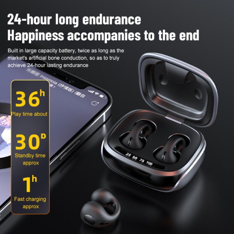BONINE New JX80 Clip-ear Bone Conduction Wireless Headset Bluetooth ...