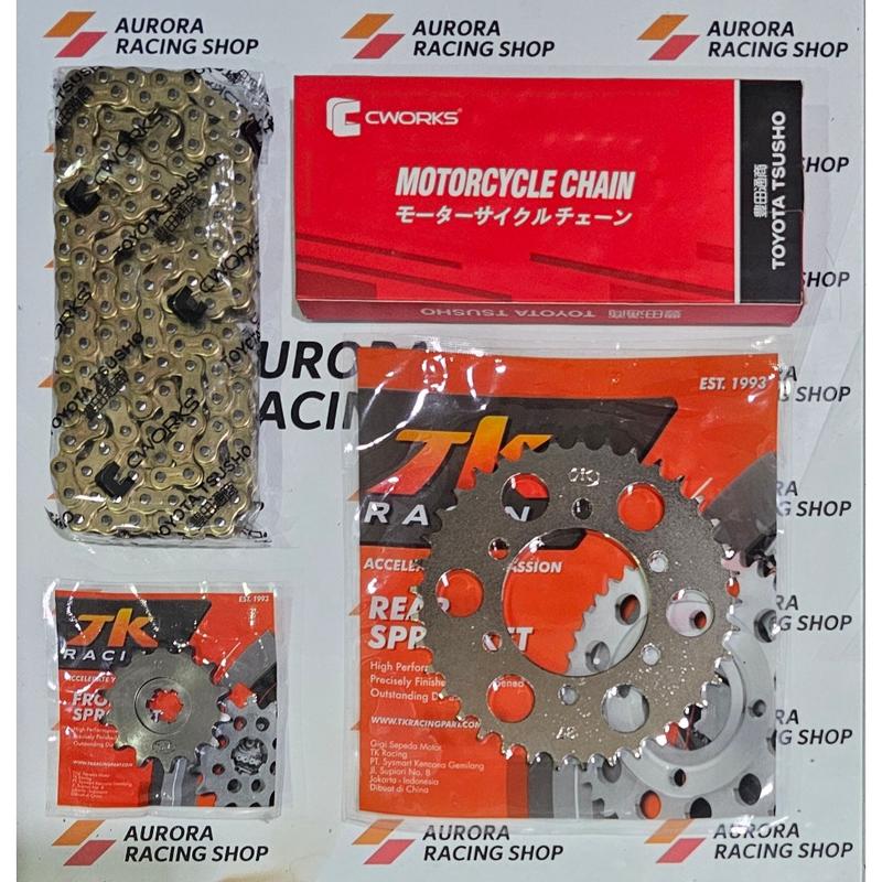 Gear Set TK 428 Kawasaki Athlete & Rantai CWORKS 428H GOLD - Shop ...