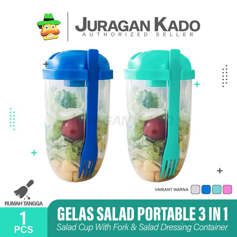 Botol Salad Plus Garpu Tempat Penyimpanan Makanan Salad Sayu - Shop ...