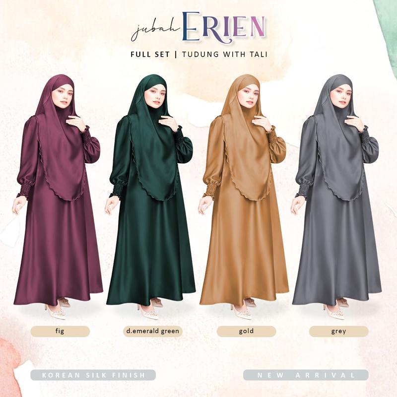 JUBAH ERIEN NEW ARRIVAL | FULL SET | TUDUNG WITH TAIL | KOREAN - TikTok ...