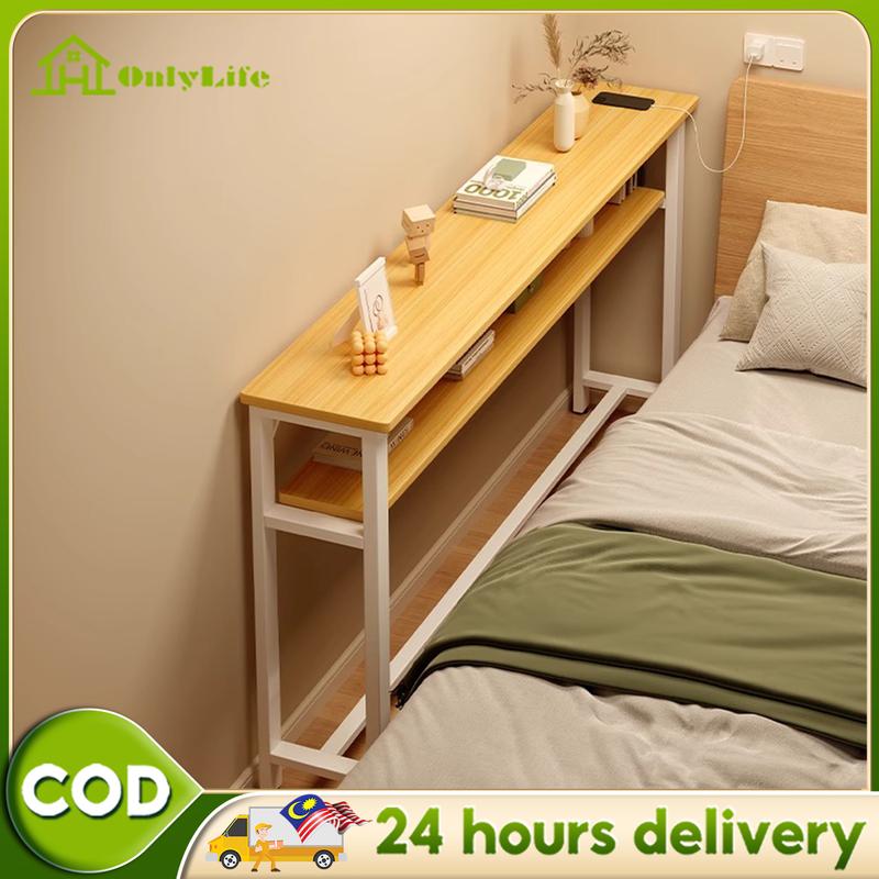 OL1-Long Bedside Table Simplicity Wooden Bedside Table Coffe - TikTok ...