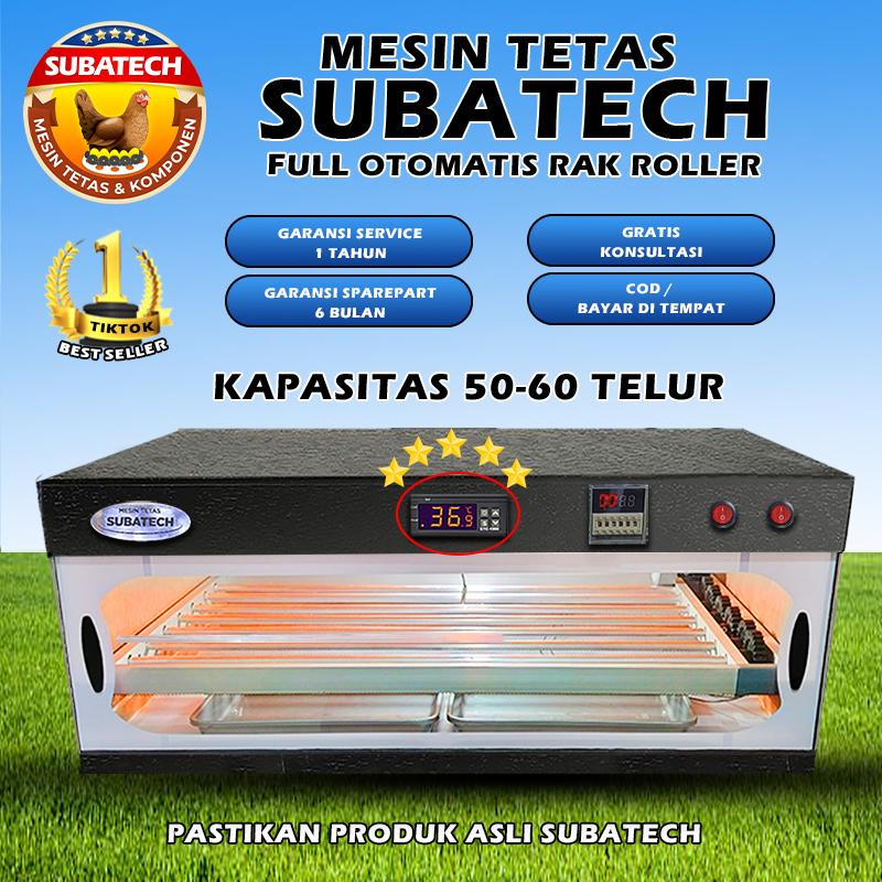 SUBATECH Mesin Tetas Telur Full Otomatis Kap. 50 Rak Roller Penetas ...