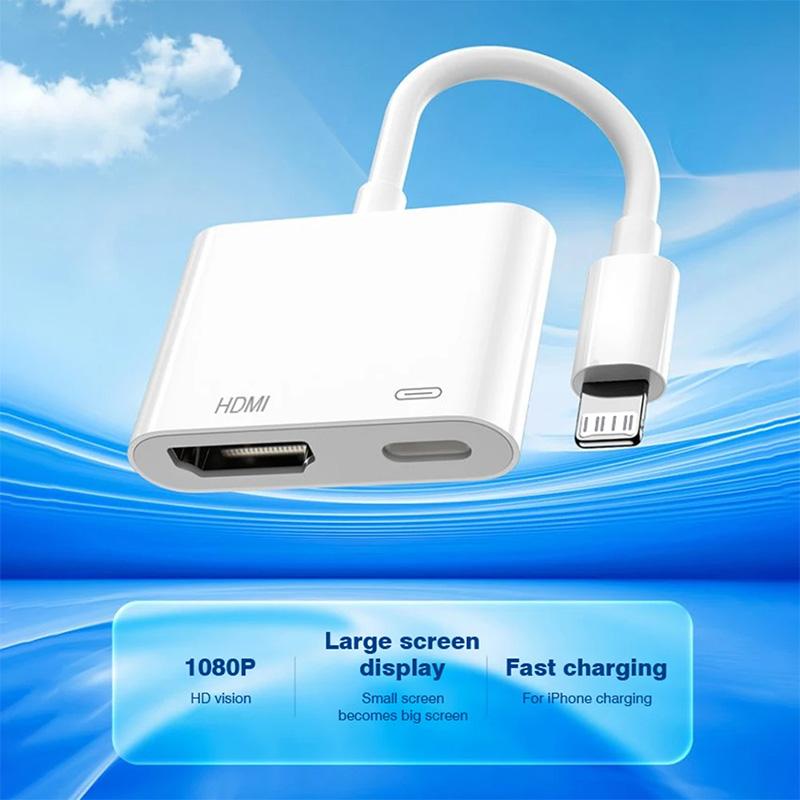 HDMI Digital AV Adapter For iPhone14/13 iPad Lightning HDMI Video&Audio Sync Screen Converter to ...