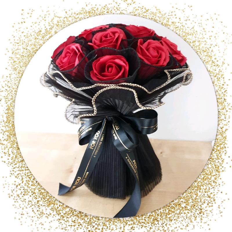 Rose Flower Bunga Sabun Bouquet in wave Mesh with window gif - TikTok ...