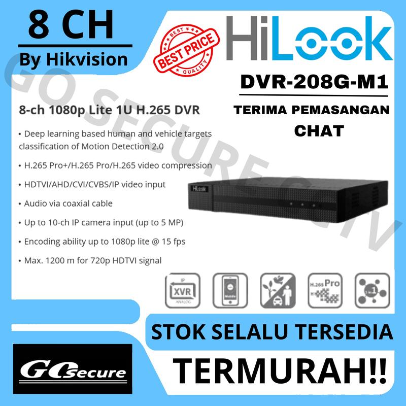 DVR 8CH HILOOK DVR-208G-M1 | DVR 208G M1 8 CHANNEL | DVR 8 CHANNEL ...
