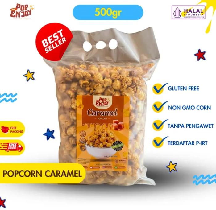 Jual (NEW)POPCORN CARAMEL 500GR -pop enjoy /makanan manis crispy ...