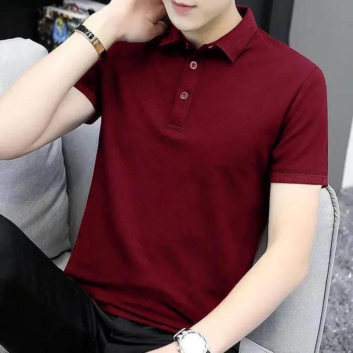 Jual KAOS PRIA BERKERAH FASHION LENGAN PENDEK BERMANSET KASUAL Santai ...
