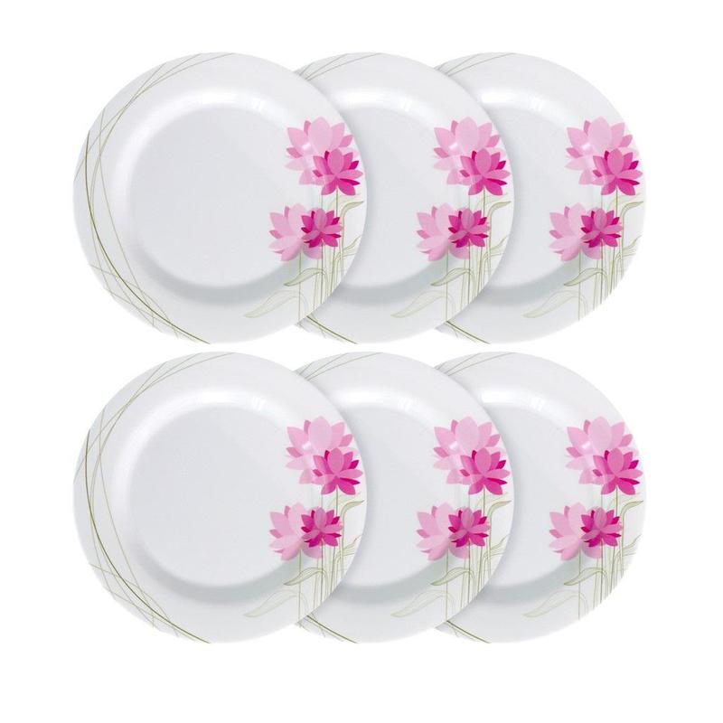 Melawares 6pc 9" Pink Flora Dinner Plate Set - TikTok Shop Philippines