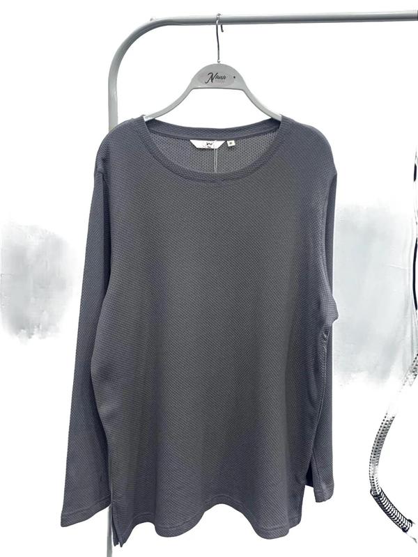 Nana T-shirt Long Sleeve Soft Material Dark Grey - TikTok Shop Malaysia