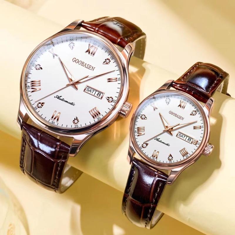 Swiss Couple Watch One Female One Male 1314 Leather Belt High-End ...