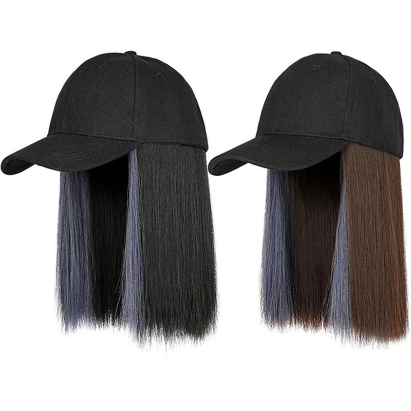 Topi rambut palsu panjang, topi besbol, rambut lurus panjang - TikTok ...