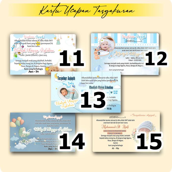 Jual 150 PCS COD Kartu Ucapan Aqiqah 5.4x9 Label lebel Naso Box Lable ...
