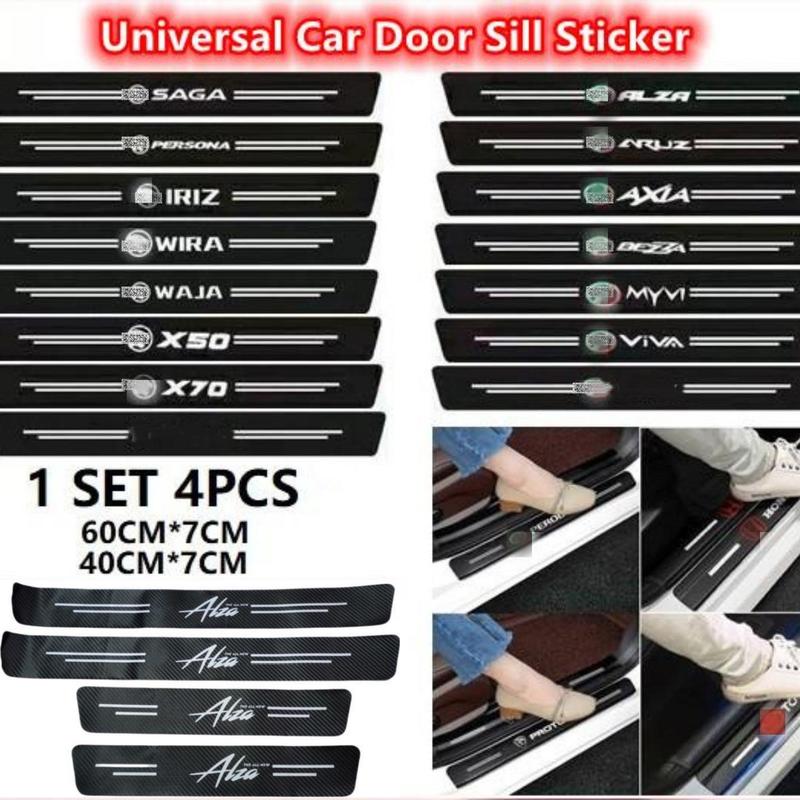 Universal Car Door Sill Sticker Styling Car Door 1set 4pcs AXIA ...
