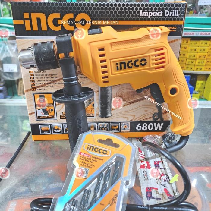 Jual ID6808CG MESIN BOR TANGAN BETON IMPACT DRILL 13mm INGCO ID6808 ID ...