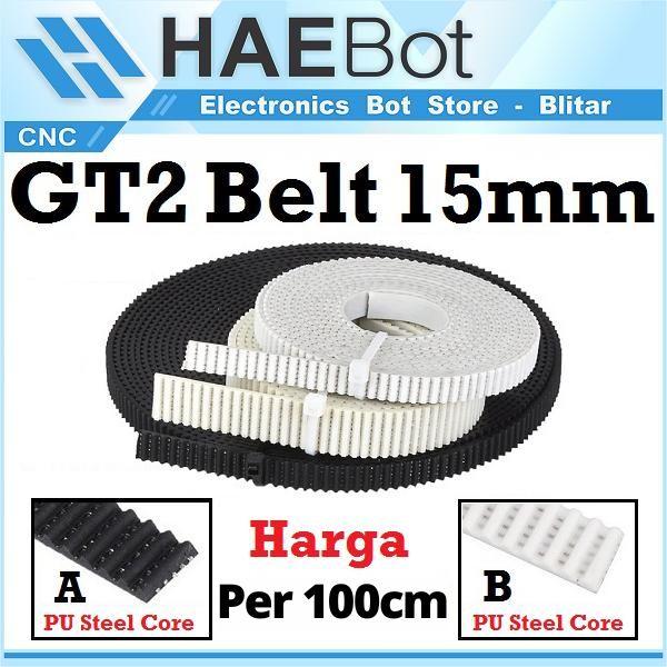 Jual [EBS] GT2 Timing Belt W15 15mm PU Steel Core 100mm 1 meter 100cm ...