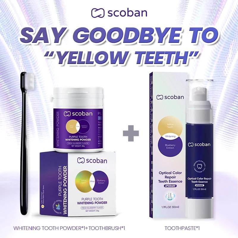 Scoban Purple Teeth Whitening Toothpaste Repair Teeth Essenc - TikTok ...