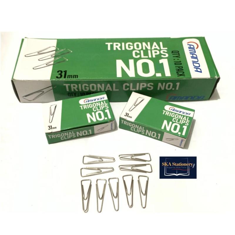 Penjepit Kertas/Paper Clip/Trigonal Clip Besar No1 31mm Amanda - Shop ...