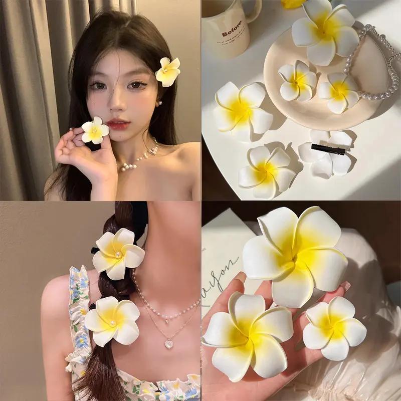 Klip Rambut Bunga, Fesyen Wanita, Klip Bunga Plumeria Gred Tinggi ...
