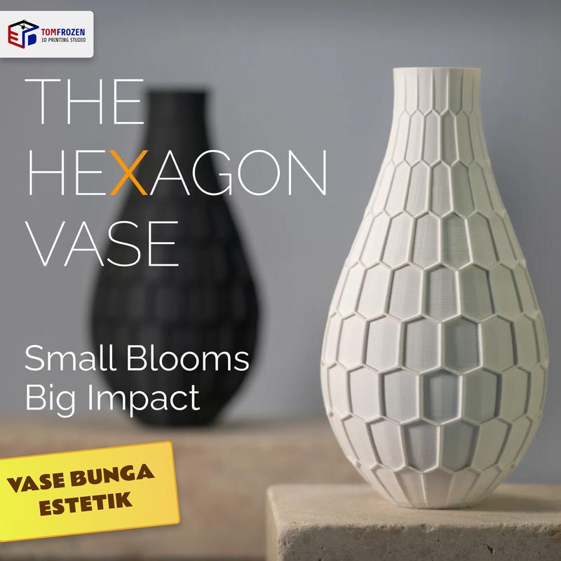 Vas Bunga Hexagon Plastik Estetik Modern Industrial - Shop | Tokopedia