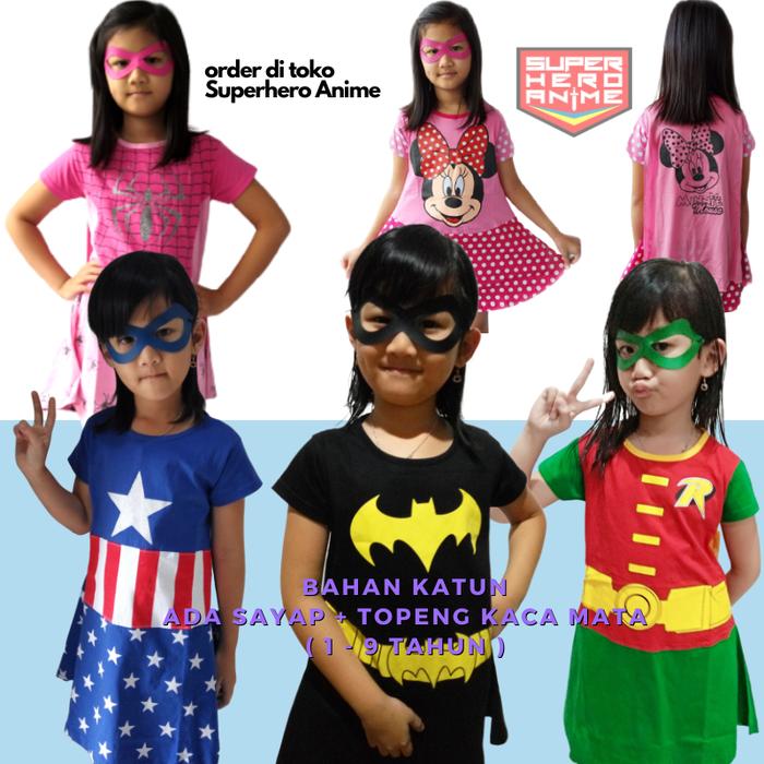 Jual Dress Kostum Anak Cewek Captain America Superhero Halloween ...