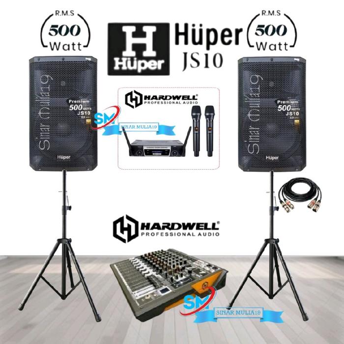 Jual Paket Sound System Speaker Aktif HUPER JS10 Mixer Hardwell Pro FX8 ...