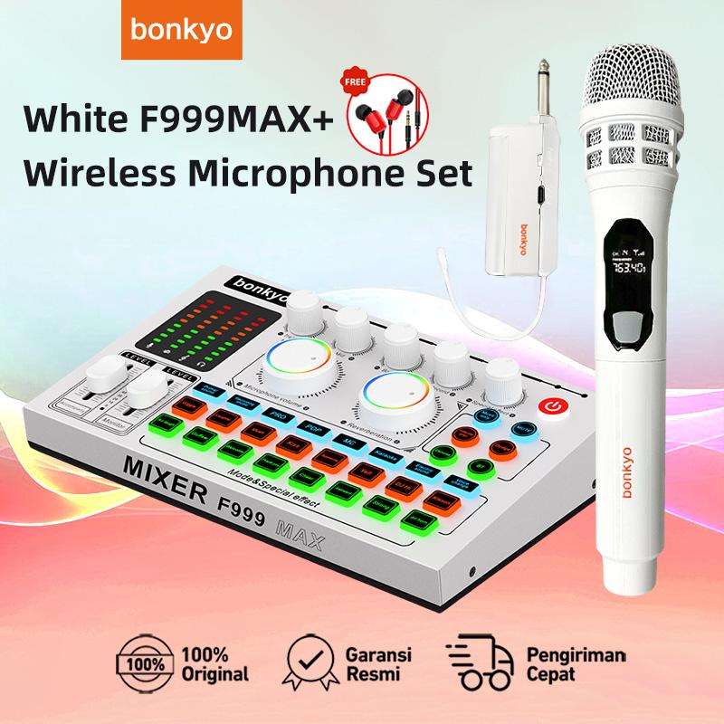 Bonkyo White F999Max Soundcard + Wireless Microphone Full Se - TikTok ...