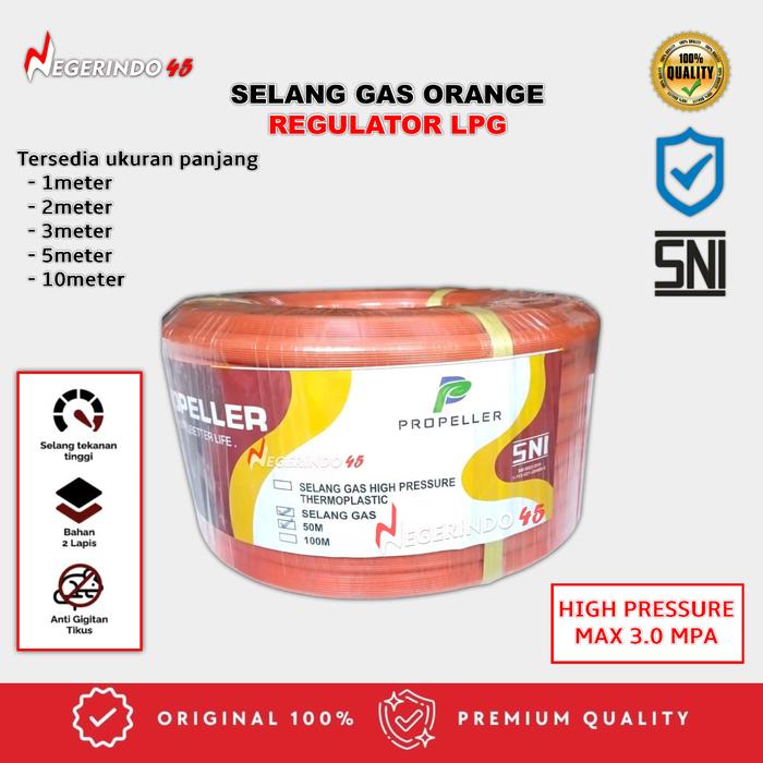 Jual SELANG GAS ORANGE LPG TEKANAN TINGGI HIGH PRESSURE 2 LAPIS TEBAL 3 ...