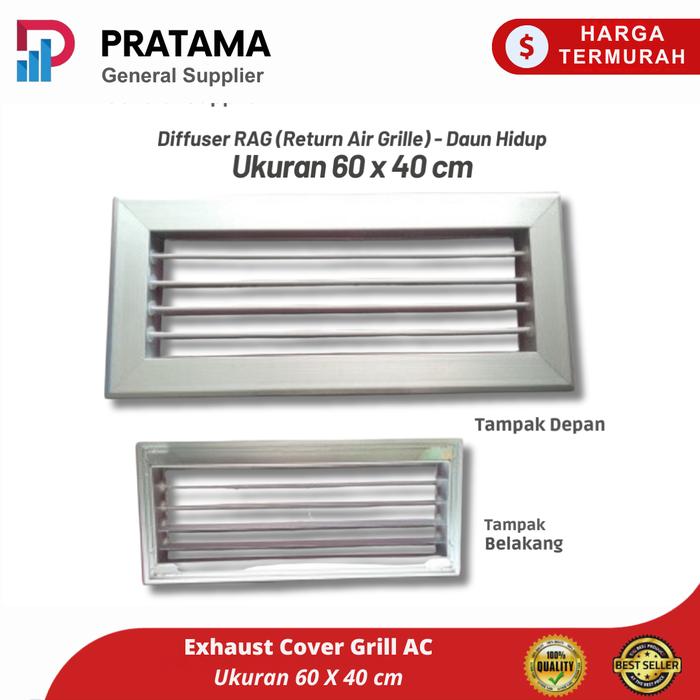 Jual RAG Return Air Grille - Ukuran 60 X 40 cm Exhaust Cover Grill AC ...