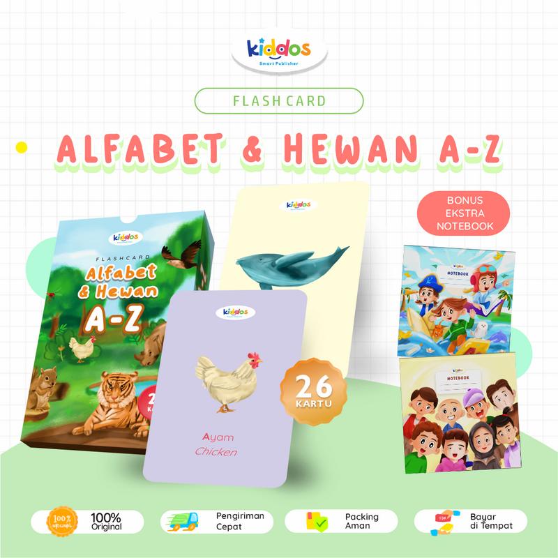 FLASHCARD - ALFABET & HEWAN A-Z - KARTU EDUKASI - FULL COLOR - Shop ...