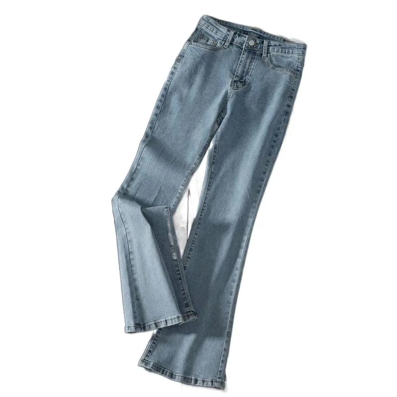 Seluar Jeans Berkobar, untuk Wanita, Pinggang Tinggi, Slim Fit ...