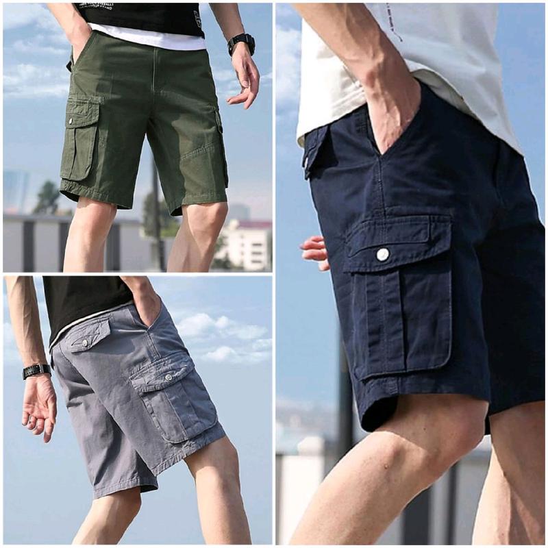 seluer lelaki cargo six pocket cotton short pants drawstring - TikTok ...