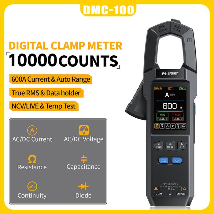 Jual FNIRSI DMC-100 DC AC Clamp Seter 10000 Count Digital Multimeter ...