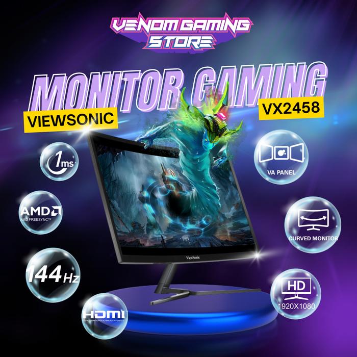 Jual Monitor Gaming Viewsonic VX2458 144hz Curved 24" 1920x1080 - Kab ...
