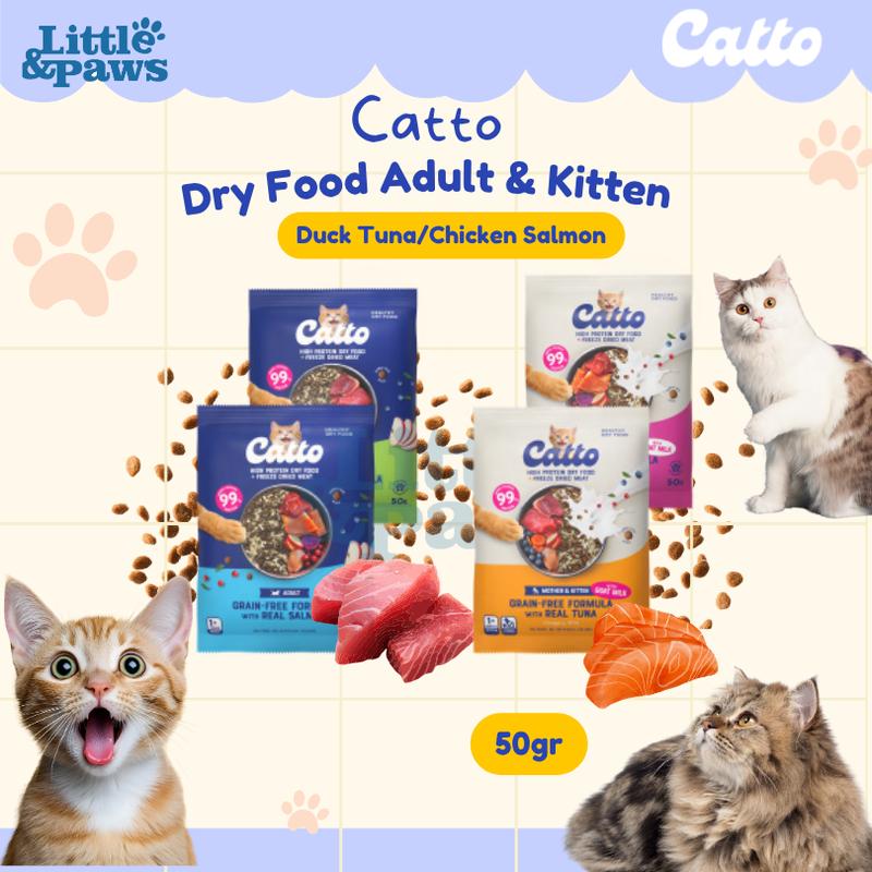 Catto Dry Food For Adult And Kitten Real Duck Tuna Chicken Salmon ...