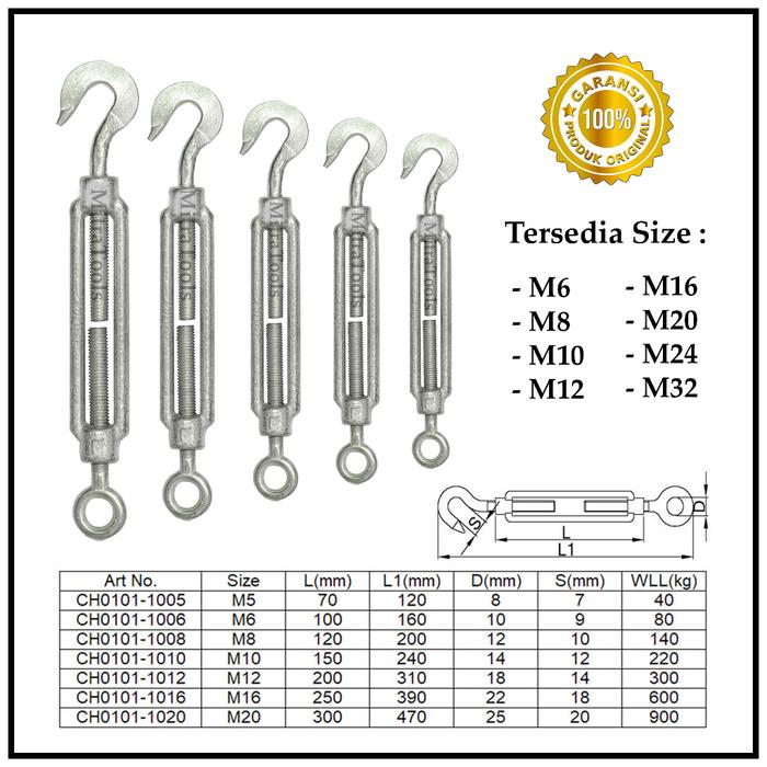 Promo Jarum Keras Galvanis Spanskrup M6 M8 M10 M12 M14 Span Skrup ...