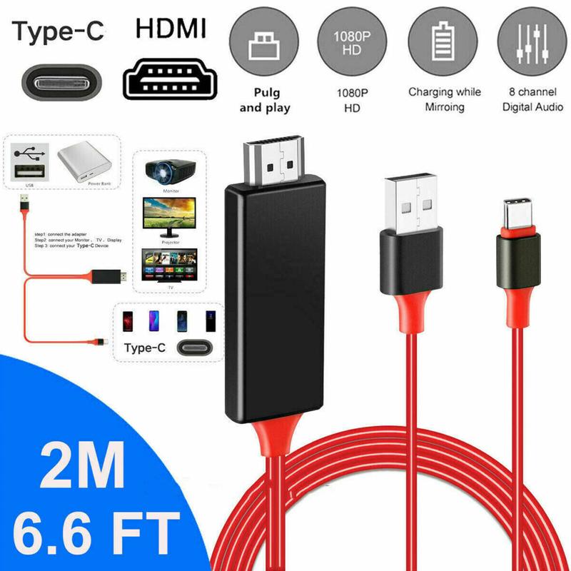 USB 3.1 Type C USB-C to 4K HDMI HDTV Adapter Cable with 2 Meter ...