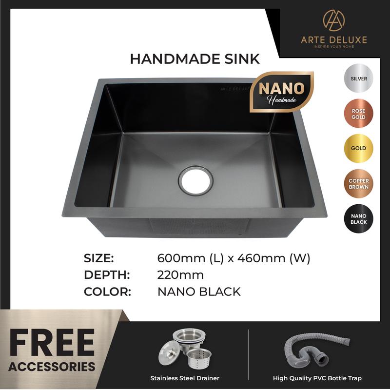 【ARTE DELUXE】Sinki Dapur Moden* Sinki Handmade Nano 600MM - TikTok Shop ...