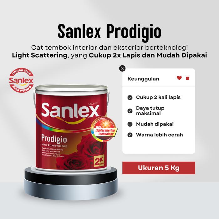 Jual Sanlex Prodigio - Cat Tembok Interior dan Eksterior - 5 Kg, Cukup ...