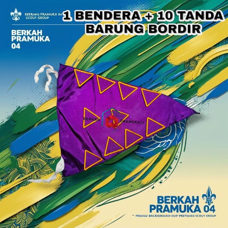PAKET HEMAT (1 BENDERA+ 10 TANDA BARUNG) Bendera barung pramuka siaga ...