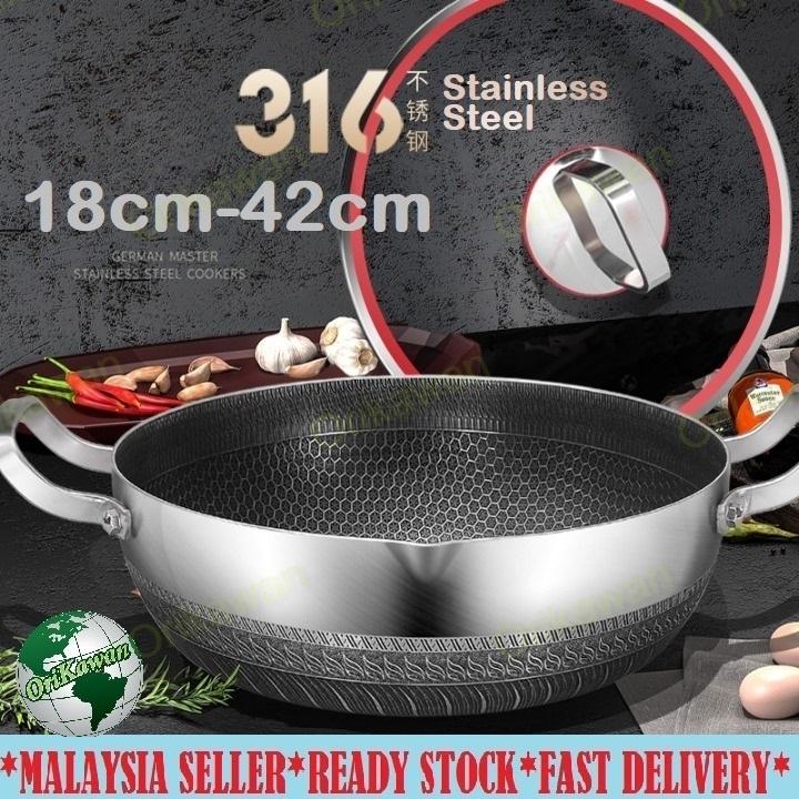 316 Stainless Steel Star Shape Honey Comb 18CM- 42CM Wok Pan - TikTok ...