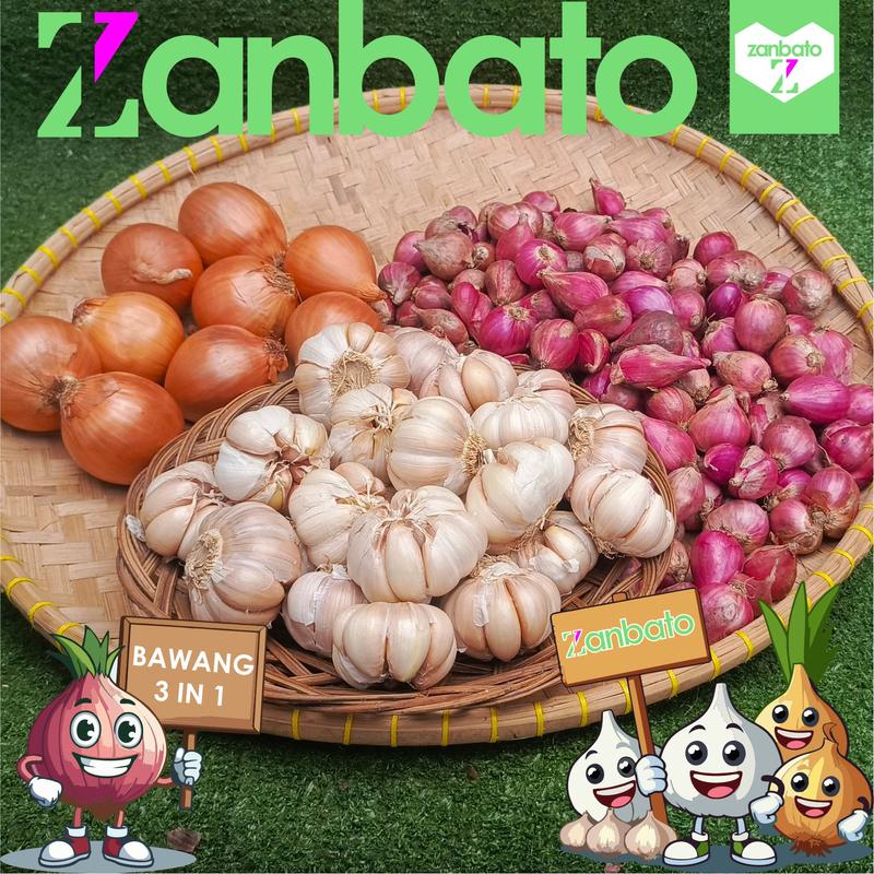 BAwang Merah 3in1 bawang merah putih bombay 1kg 3 jenis bawang - Shop ...