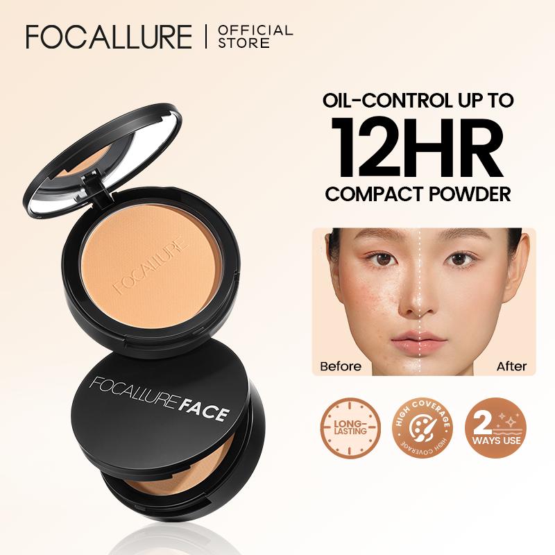 Bedak Tekan Kawalan Minyak, FOCALLURE, Kemasan Pusam, dengan - TikTok ...